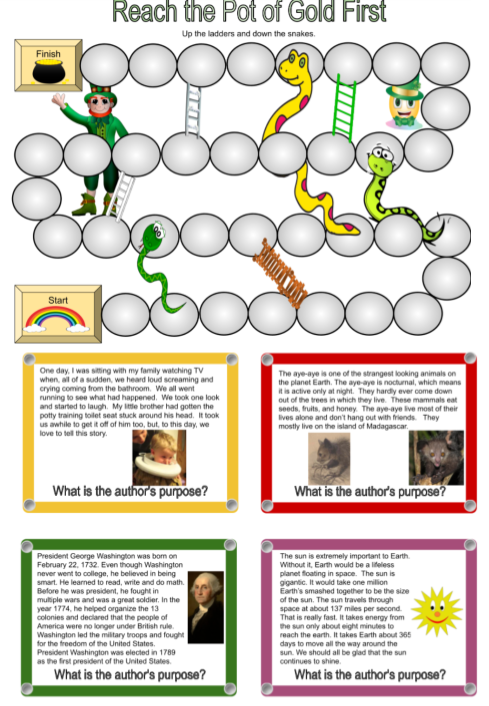 Author's Purpose Card and Board Game | EducationalResource.org