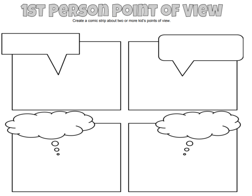 1st Person Point of View Comic Strip Activity | EducationalResource