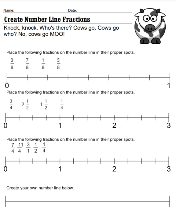 Place Fractions on Number Lines | EducationalResource.org