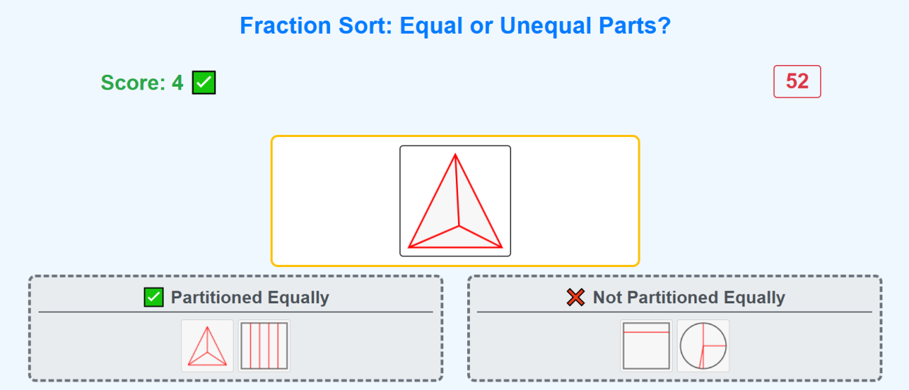 Fraction Sort: Equal or Unequal Parts? | EducationalResource.org